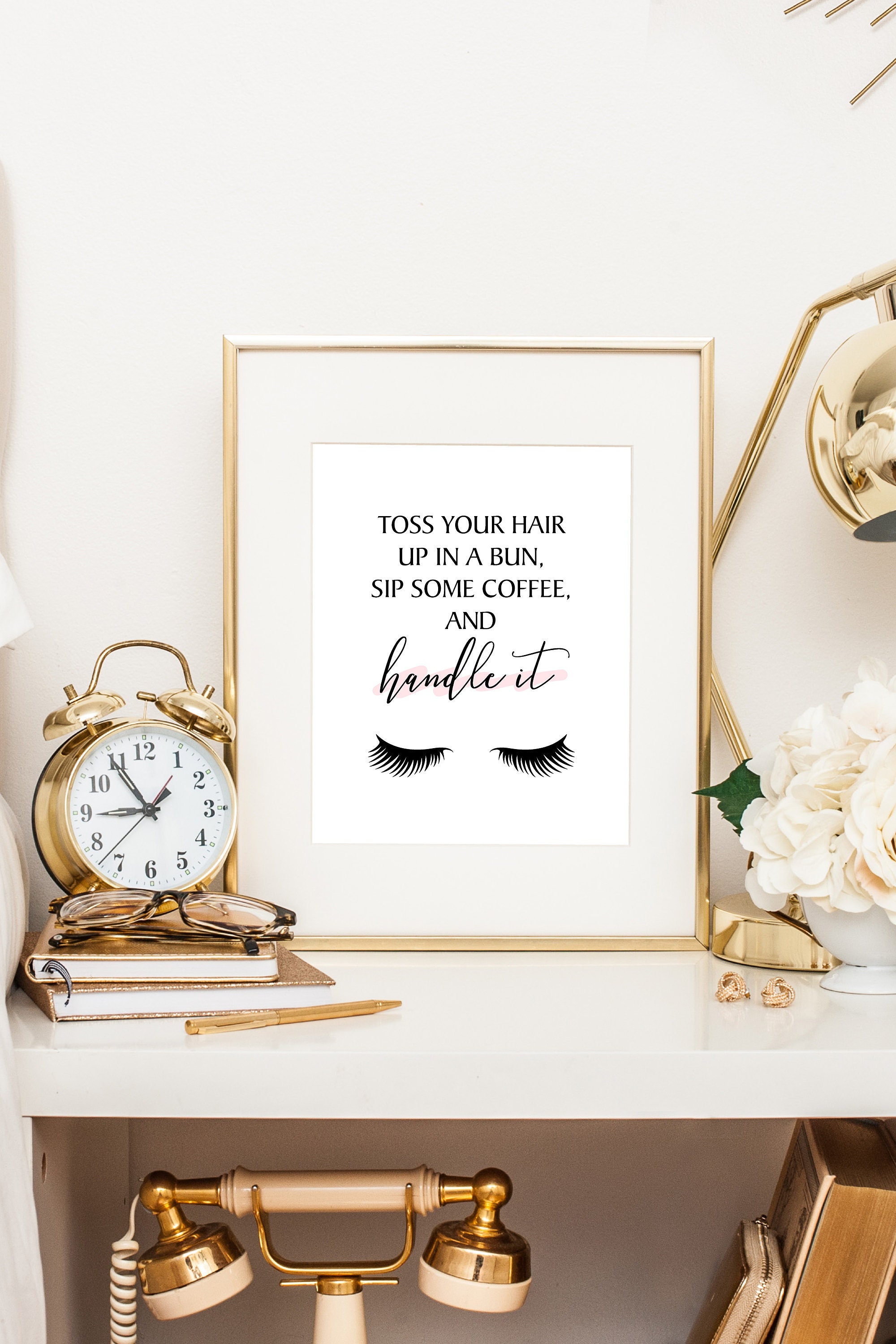 Office Art Boss Babe Decor Boss Babe Digital Print Eyelashes Print Girl