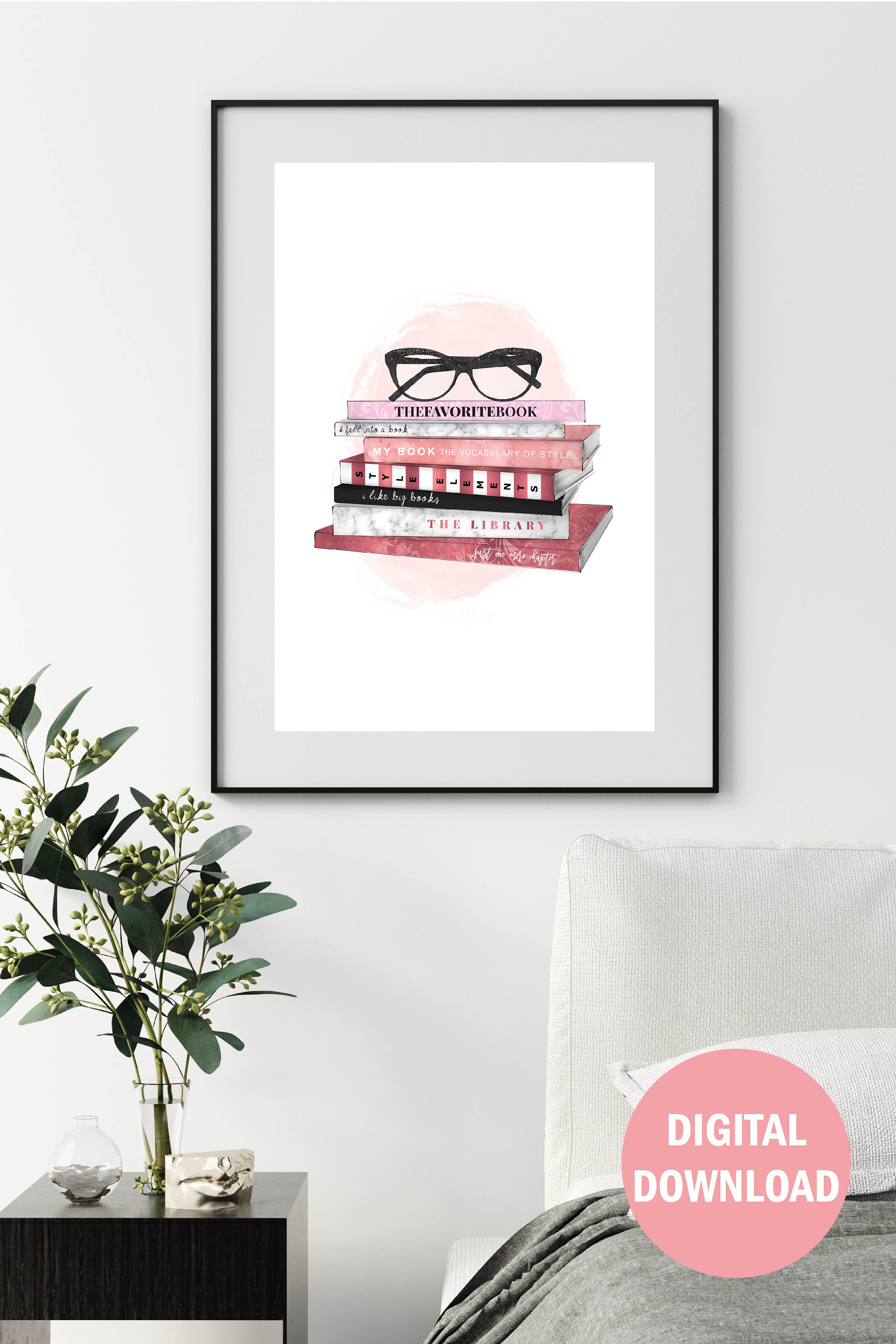 Fashion Book Stack Printable Wall Art Girl Boss Office Wall - Etsy