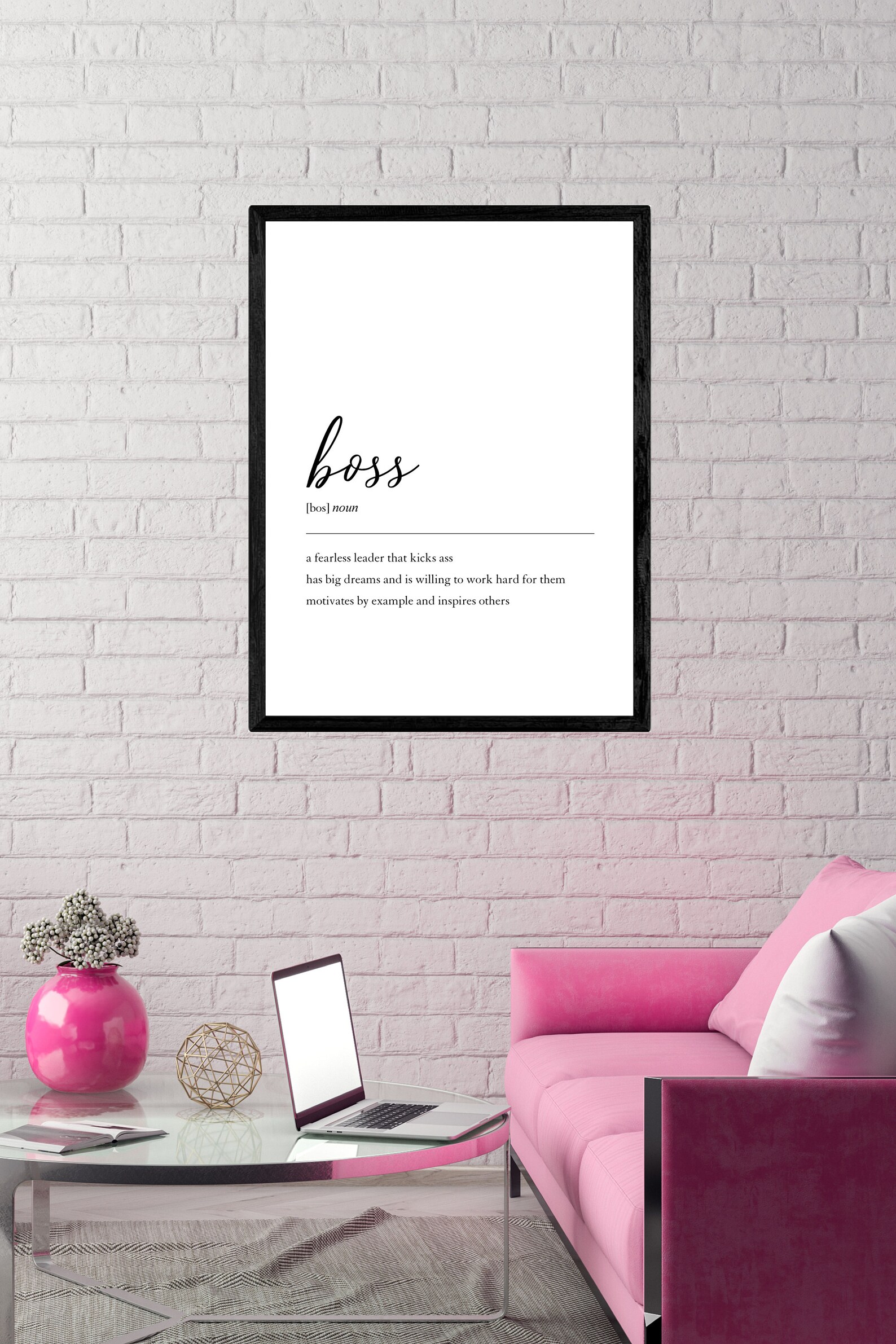 Boss Babe Wall Decor, Boss Definition Print, Girl Boss Printable Wall ...