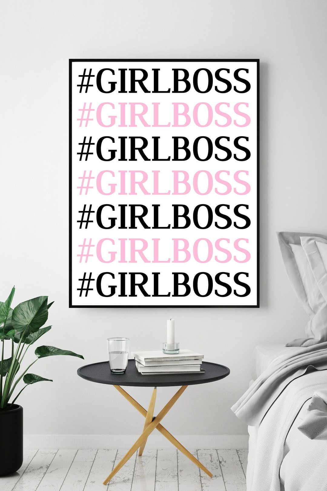 Girl Boss Printable Wall Art, Boss Babe Printable, Boss Babe Decor ...
