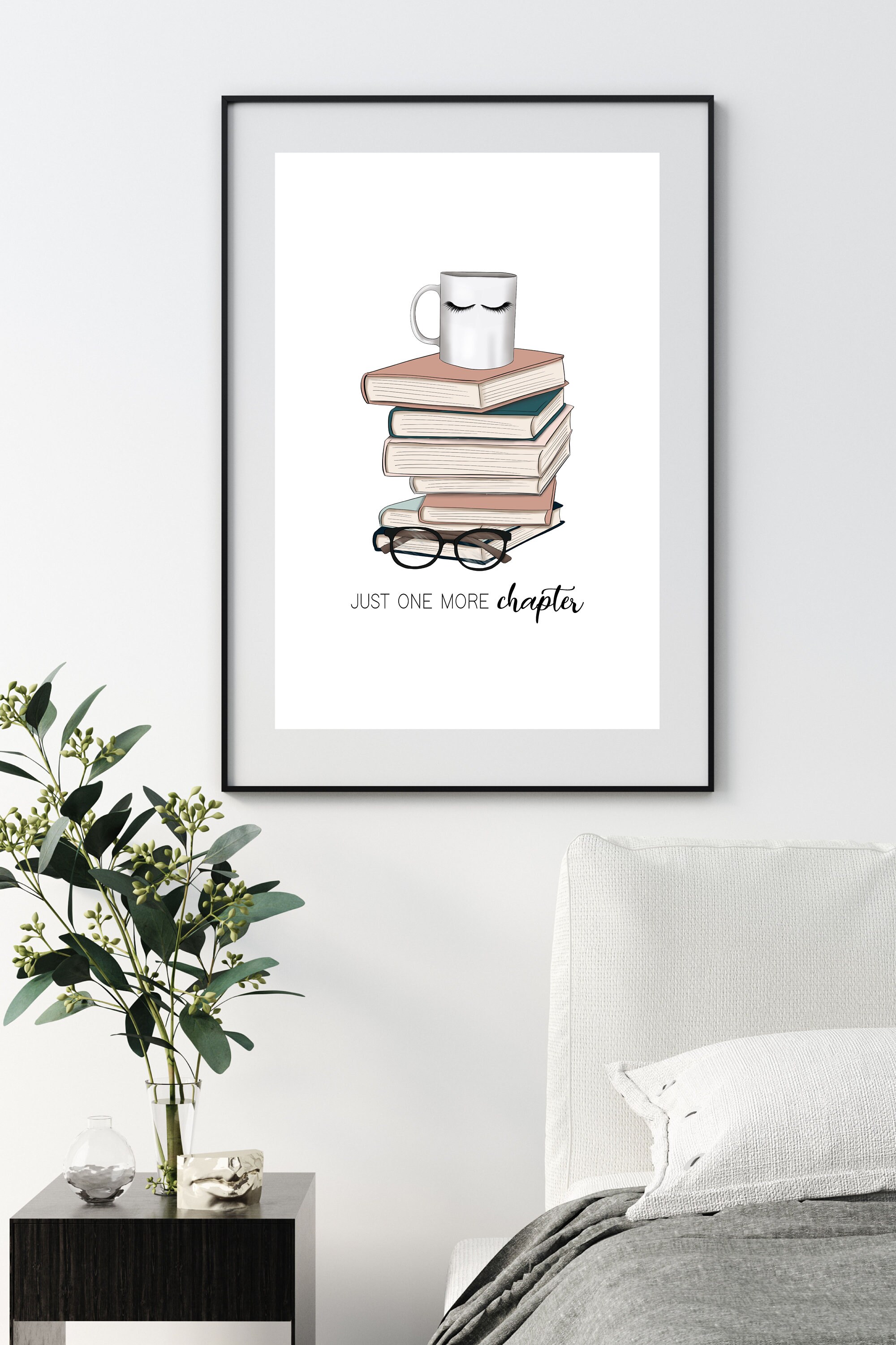 Books Wall Art Coffee Poster Book Lover Gift Bookish Gift | Etsy