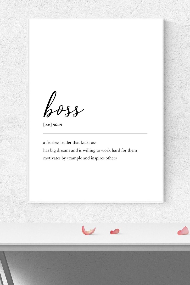 Boss Babe Wall Decor, Boss Definition Print, Girl Boss Printable Wall ...