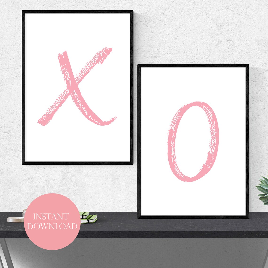 XO Printable Wall Art, X and O Print Set, Boss Babe Wall Decor, Girl ...