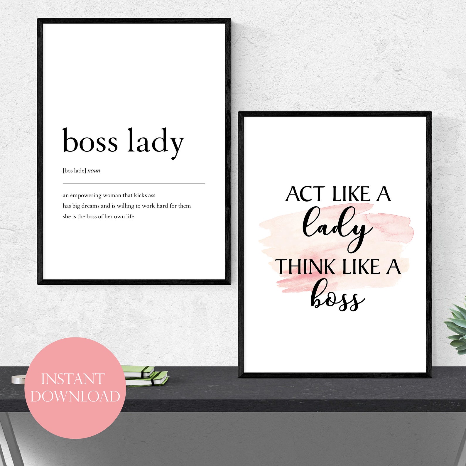 Girl Boss Wall Art Boss Lady Definition Print Boss Babe Wall | Etsy