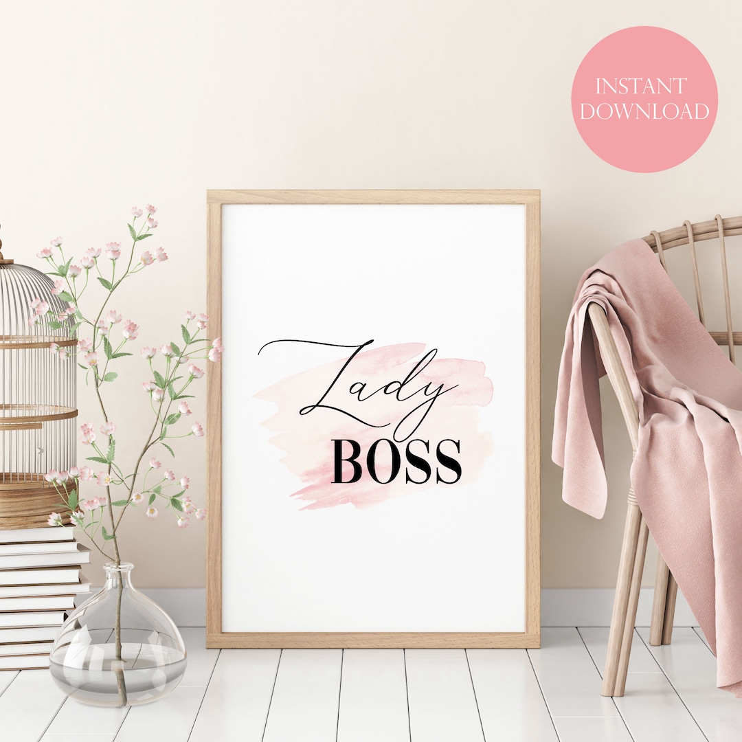 Boss Lady Wall Decor, Girl Boss Printable Wall Art, Boss Babe Sign ...