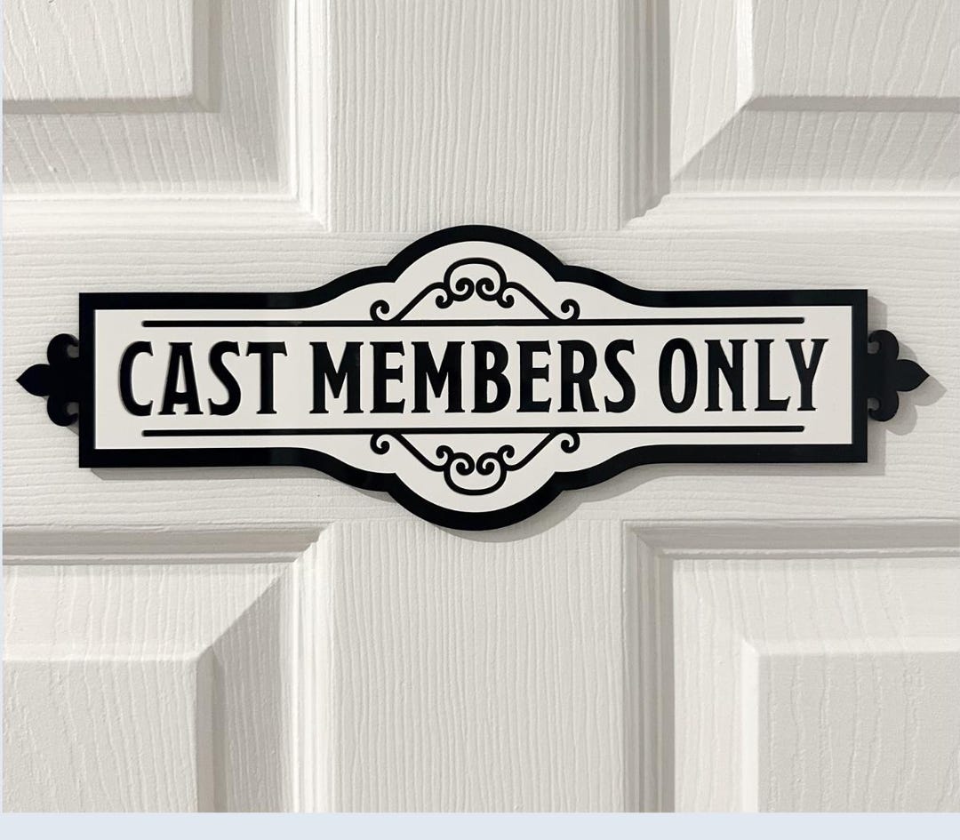 Disney Inspired "cast Members Only" Acrylic Sign – Magic Kingdom Style ...