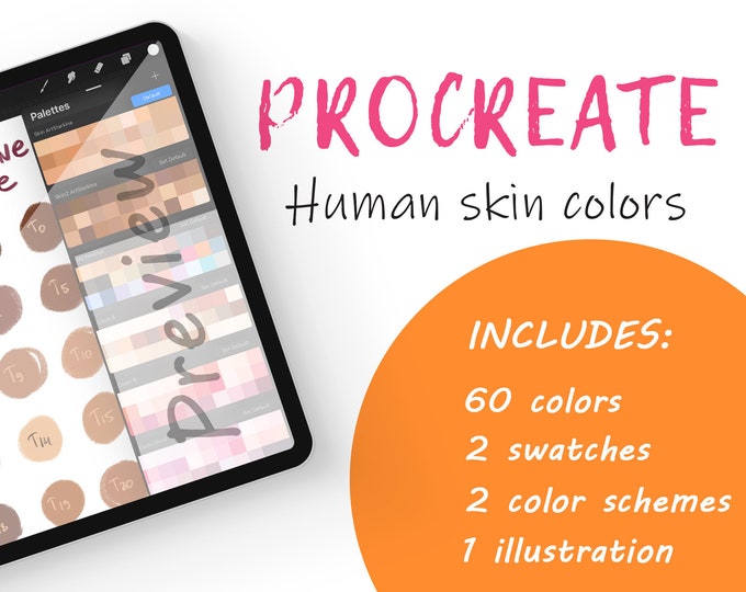 Procreate Color Palette - Skin Tones - Etsy