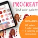 Hair palette for Procreate Red hair colors Procreate | Etsy
