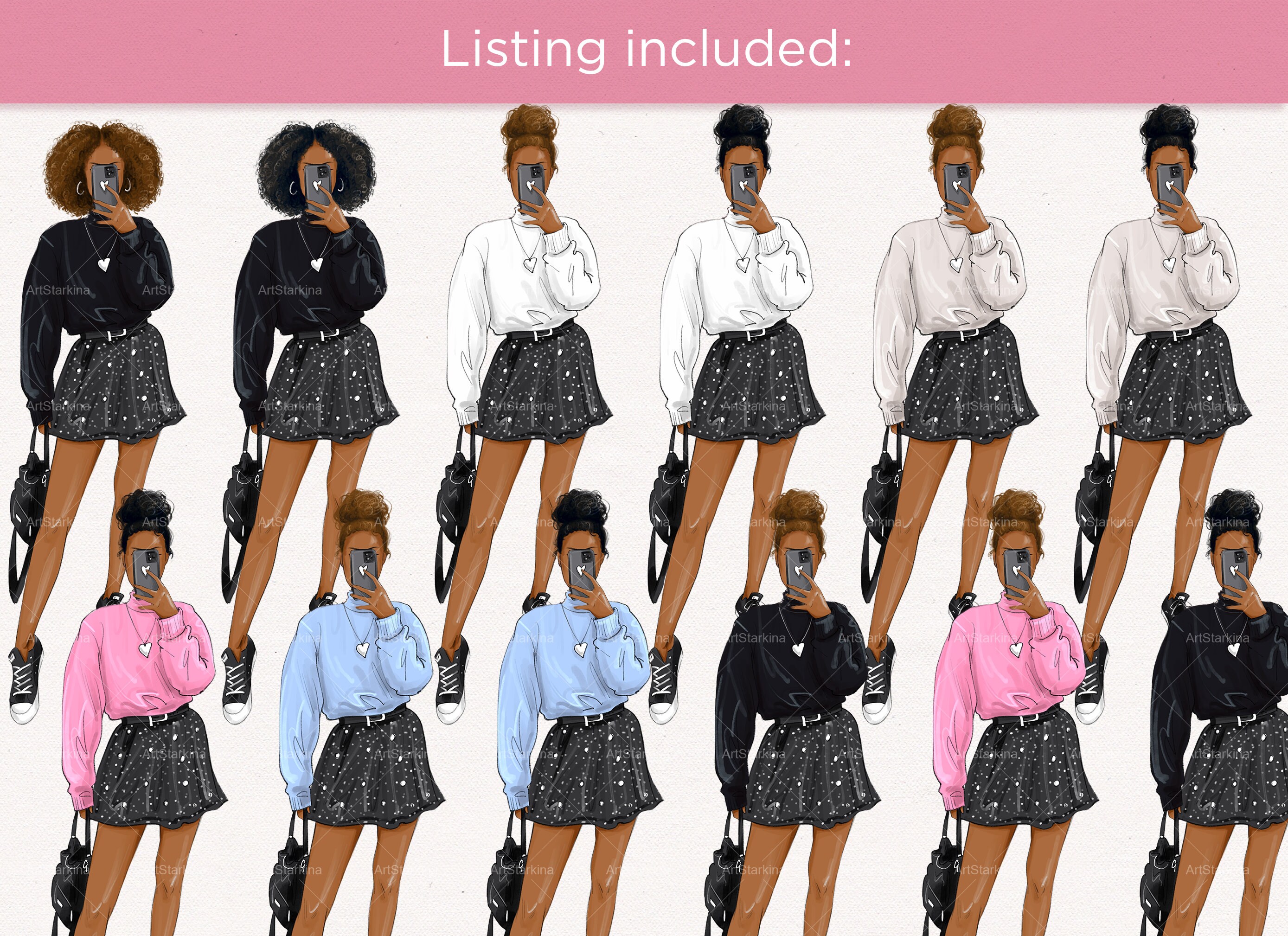 Planner Girl Clipart Fashion Clipart Fashion Girl Clipart - Etsy