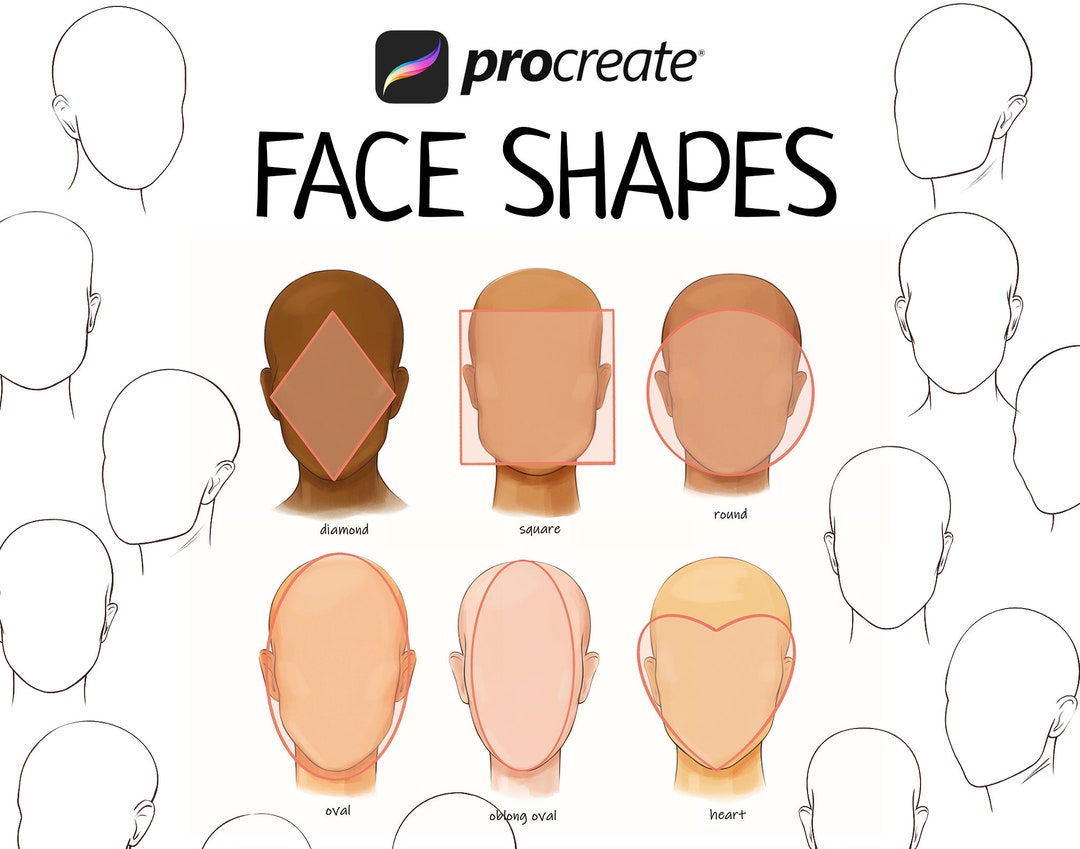 Procreate Stamp Brushes - Face Shapes - Etsy