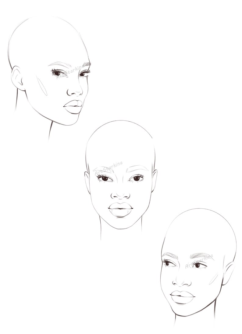 Face Template Fashion Face Templates Drawing Template for - Etsy