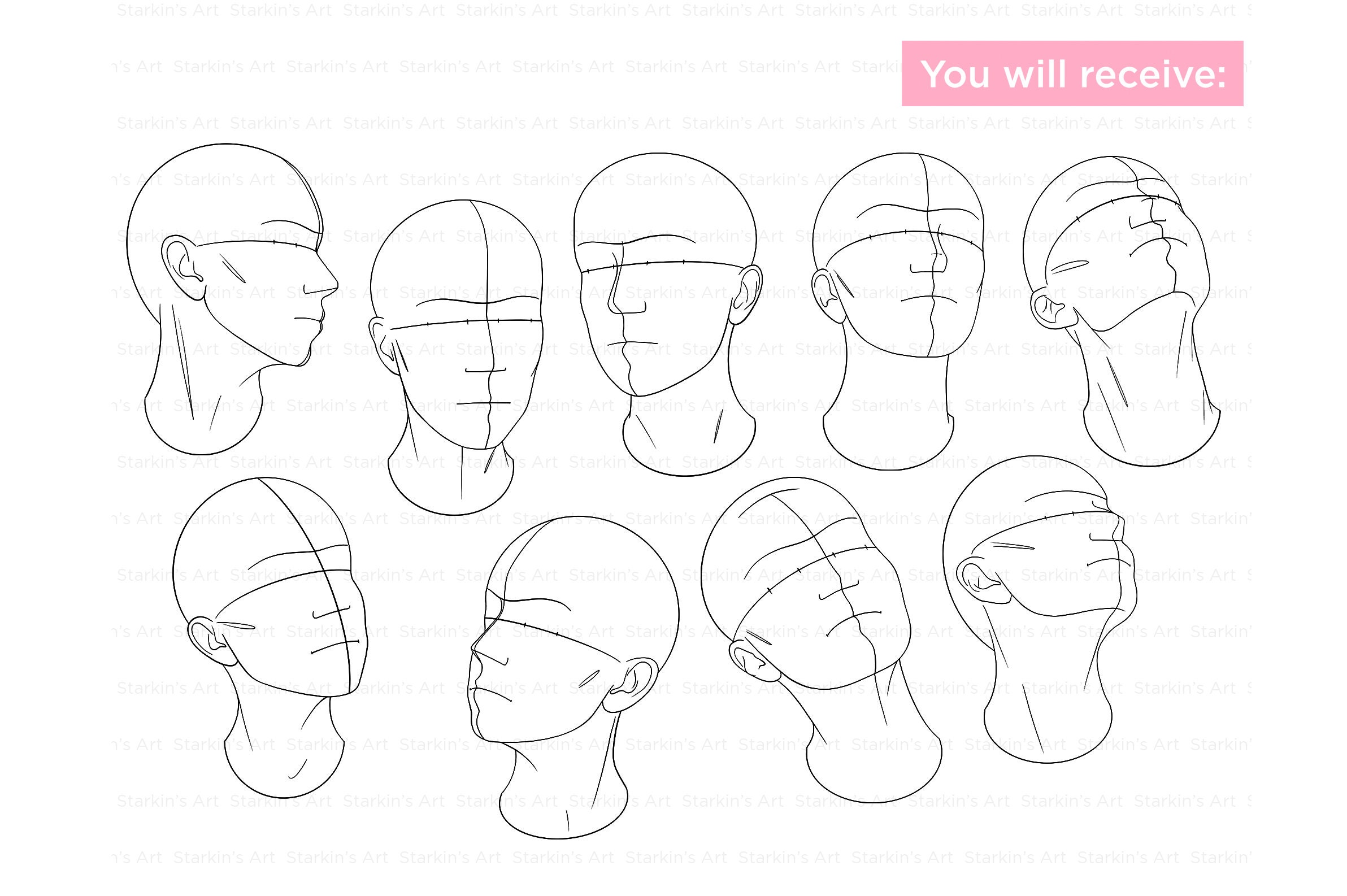 Croquis Face Templates Fashion Design Face Templates - Etsy
