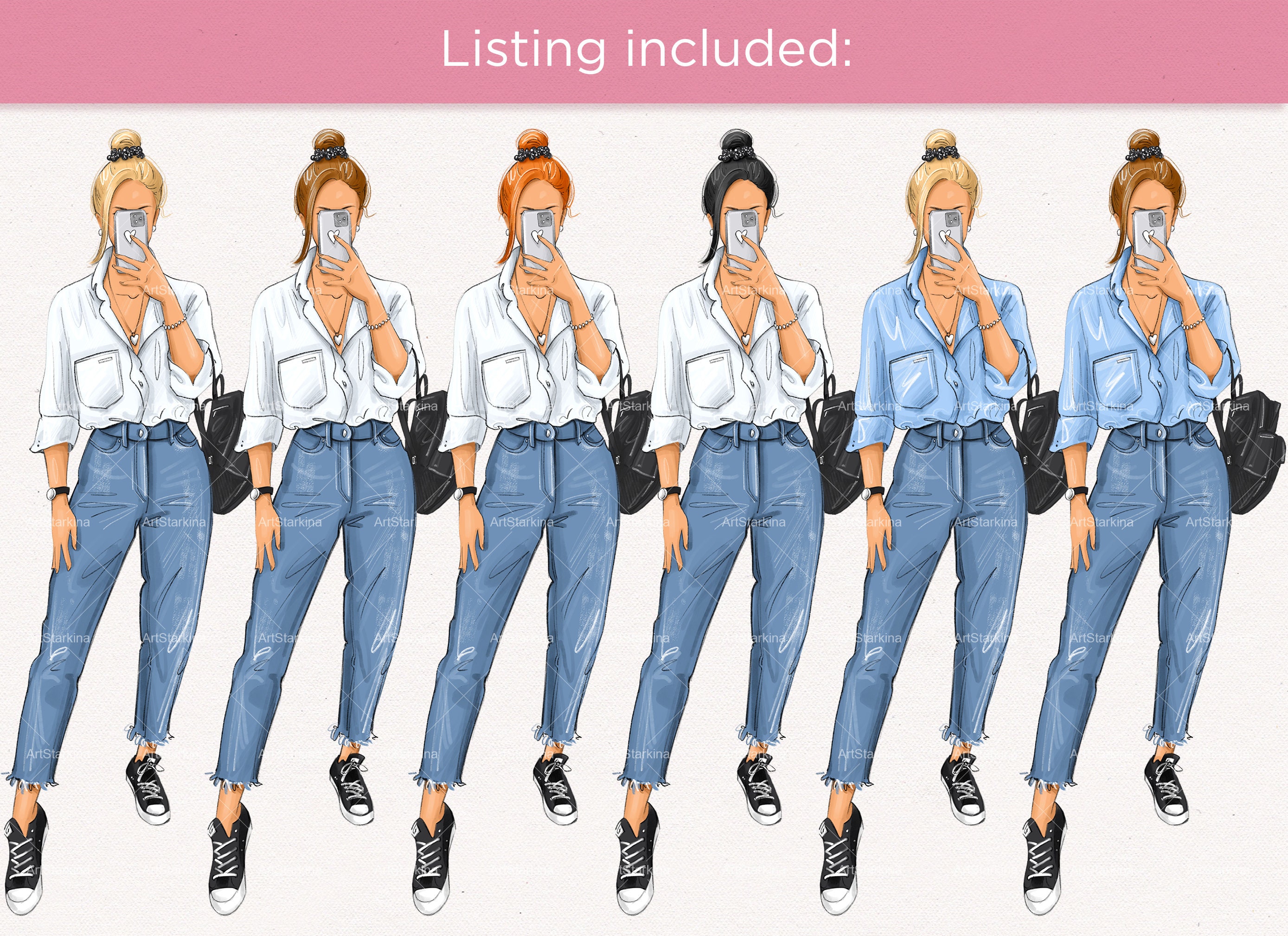 Fashion Clipart Fashion Girl Planner Clipart Printable - Etsy