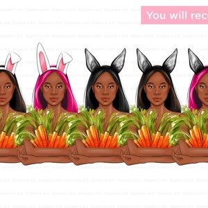 Easter Girl Clipart, Fashion Girl Clipart, Fashion Clipart, Black Girl ...