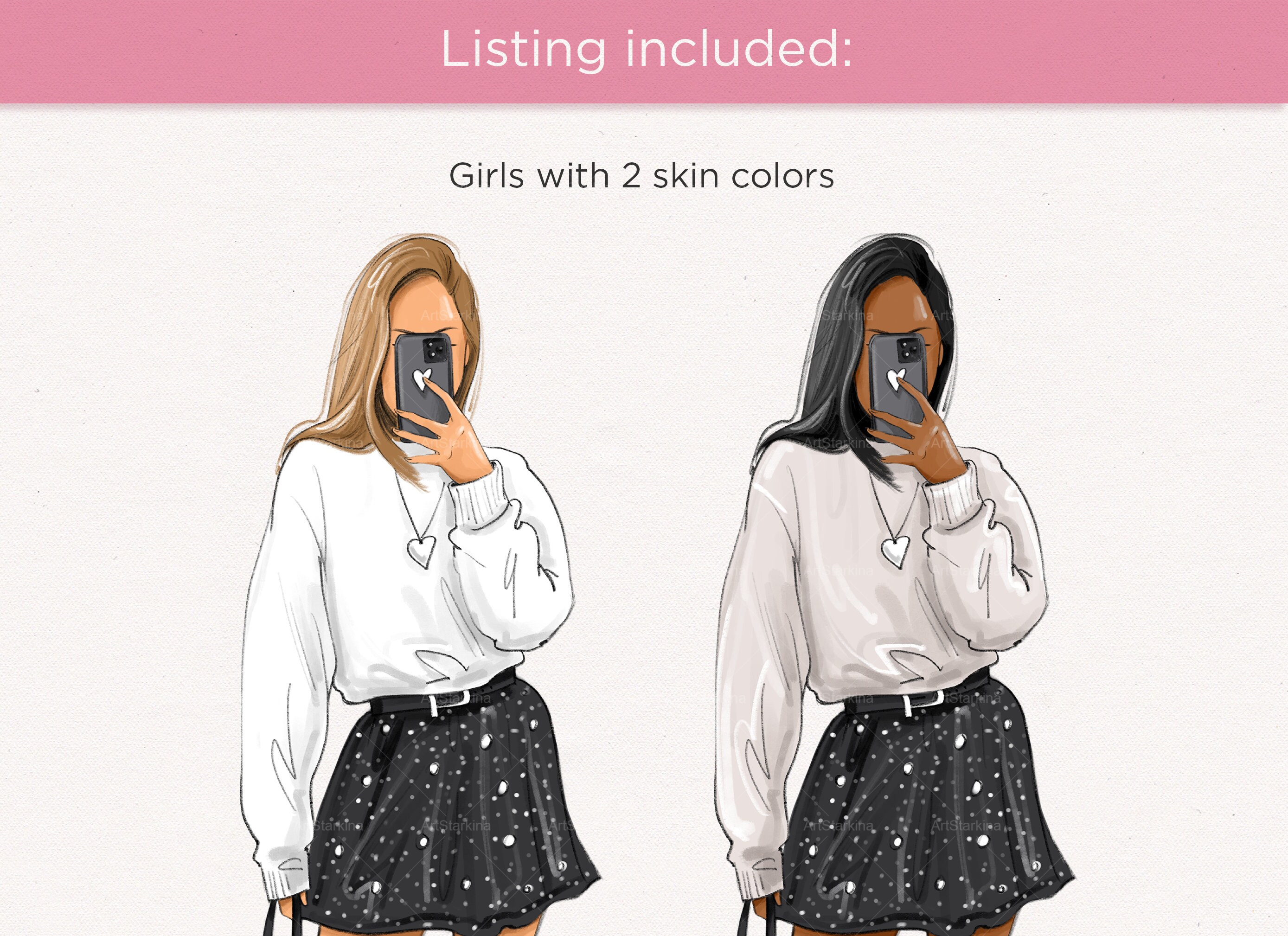 Planner Girl Clipart Fashion Clipart Fashion Girl Clipart - Etsy