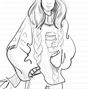 COFFEE GIRL COLORING #coloring Pages, Coloring Books, Adult Coloring ...