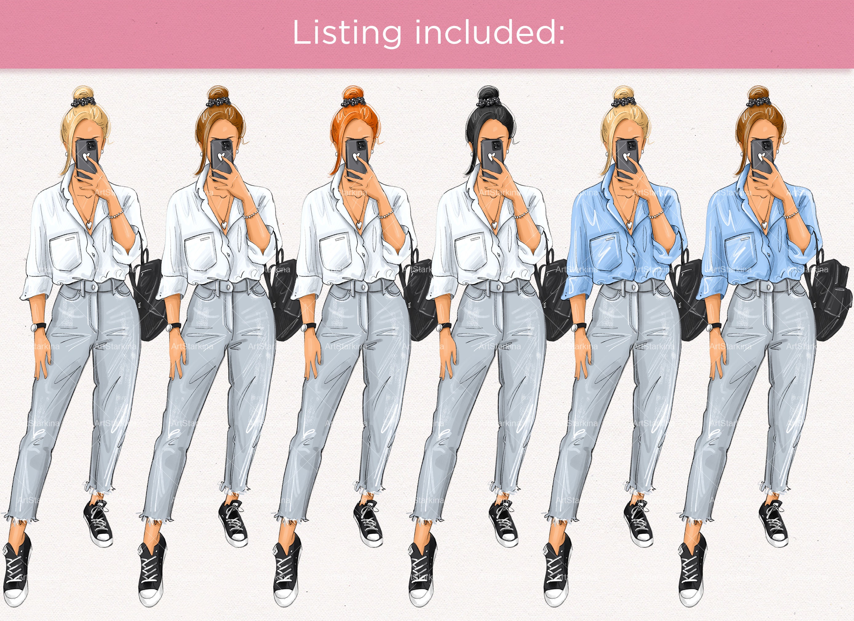 Fashion Clipart Fashion Girl Planner Clipart Printable - Etsy
