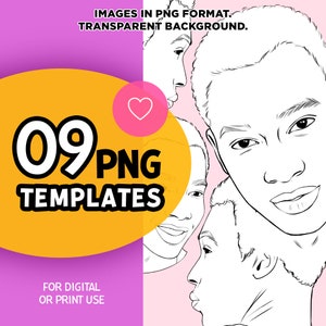 Black Men Face, Templates Png, African American, Black Man Portrait ...