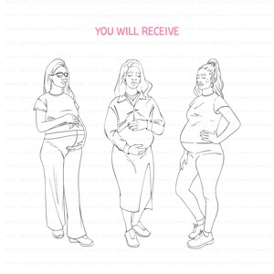 PREGNANCY TEMPLATES #figure Templates #croquis Template #procreate ...
