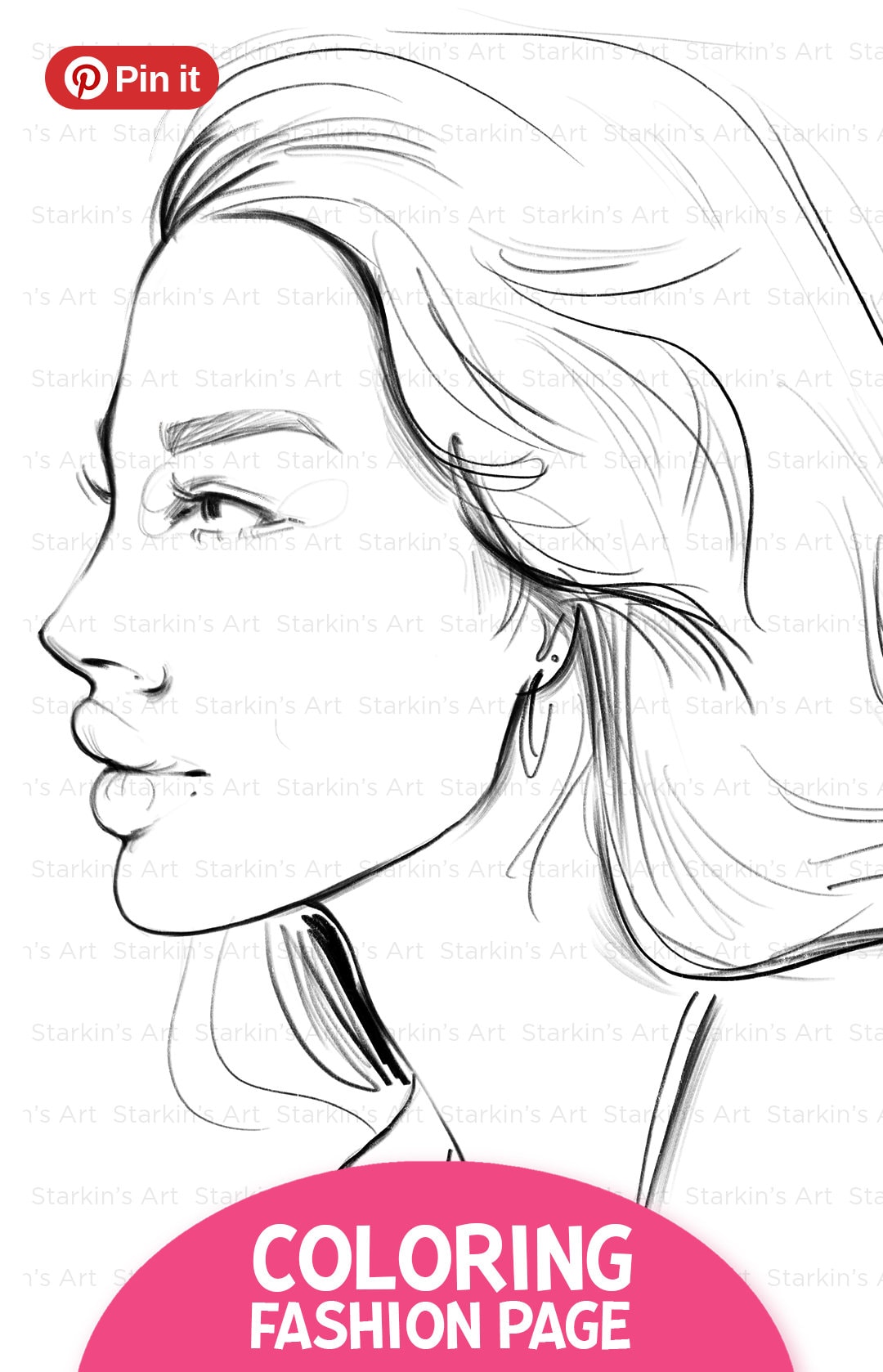 PORTRAIT COLORING PAGE coloring Pages Coloring Pages for - Etsy