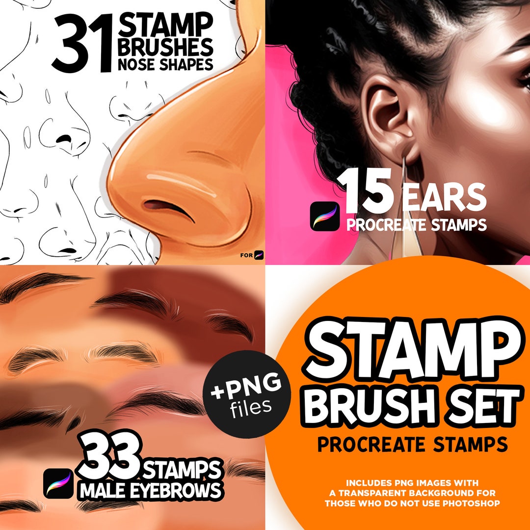 Procreate Brush Set Stamps, Nose Stamps Procreate, Ears Brushes ...