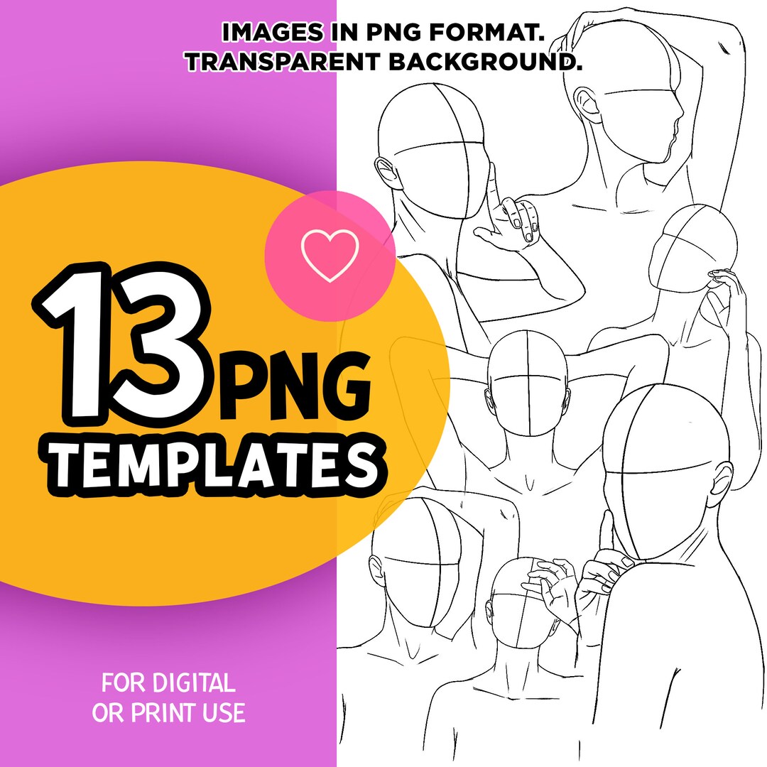 Fashion Croquis Template: Female Figure Design (13 PNG Files) - Etsy