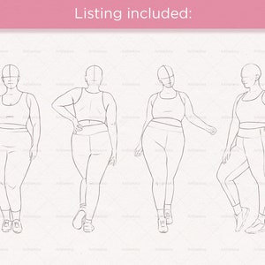 PLUS SIZE WOMEN templates curvy Woman Templates body - Etsy UK