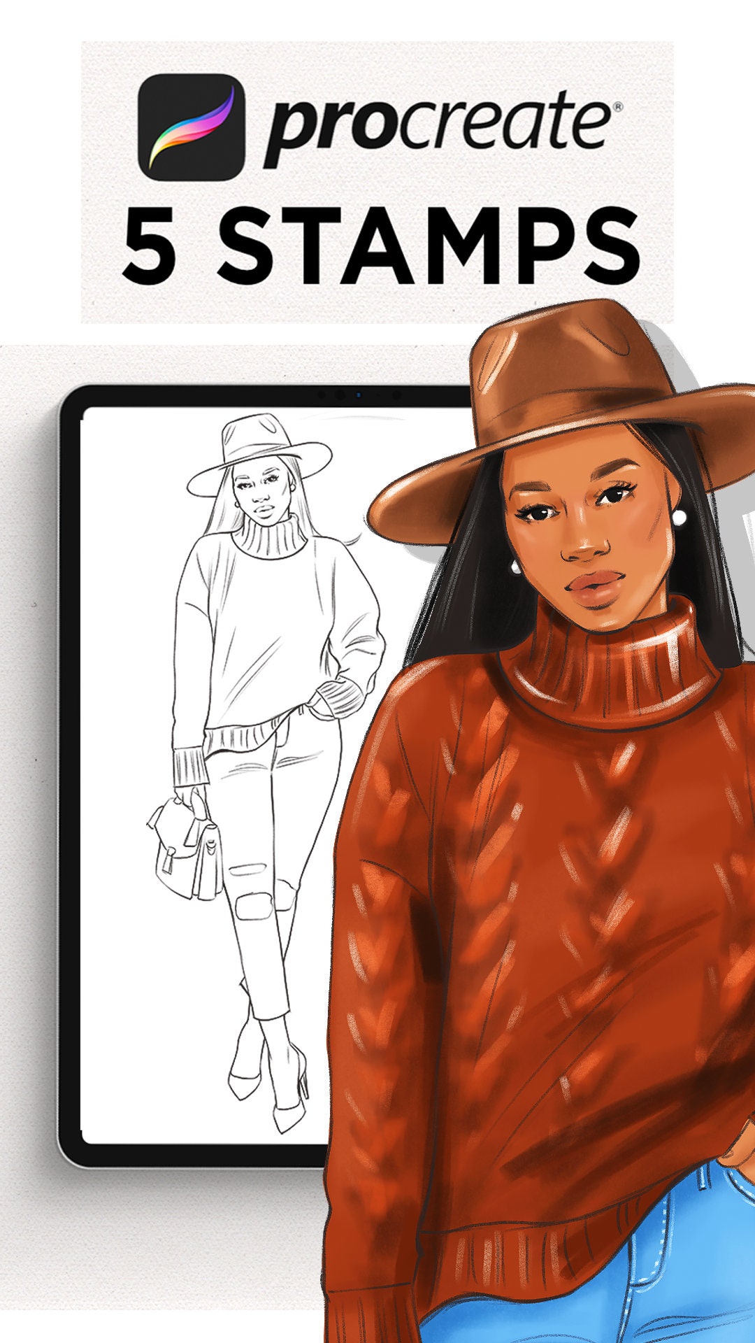 Procreate Stamp Black Women Fashion Outfits Procreate Stamps - Etsy
