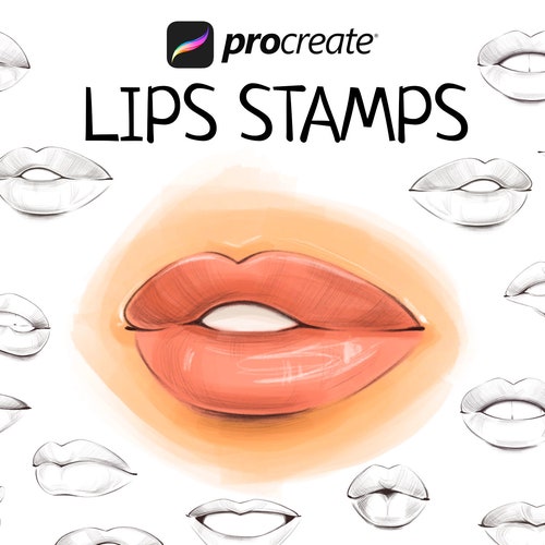Lip Stamp Brushes For Procreate Lip Stamps Face Stamps Etsy