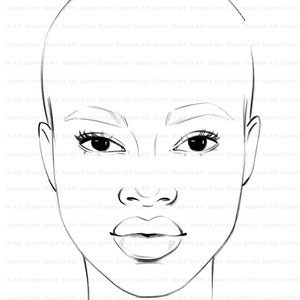 FACE TEMPLATE fashion Face Templates drawing Template for - Etsy