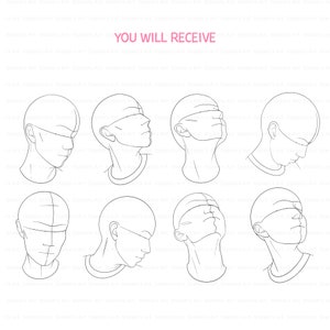 Head Shapes Coloring, Coloring Pages, Coloring Book, Procreate Coloring ...