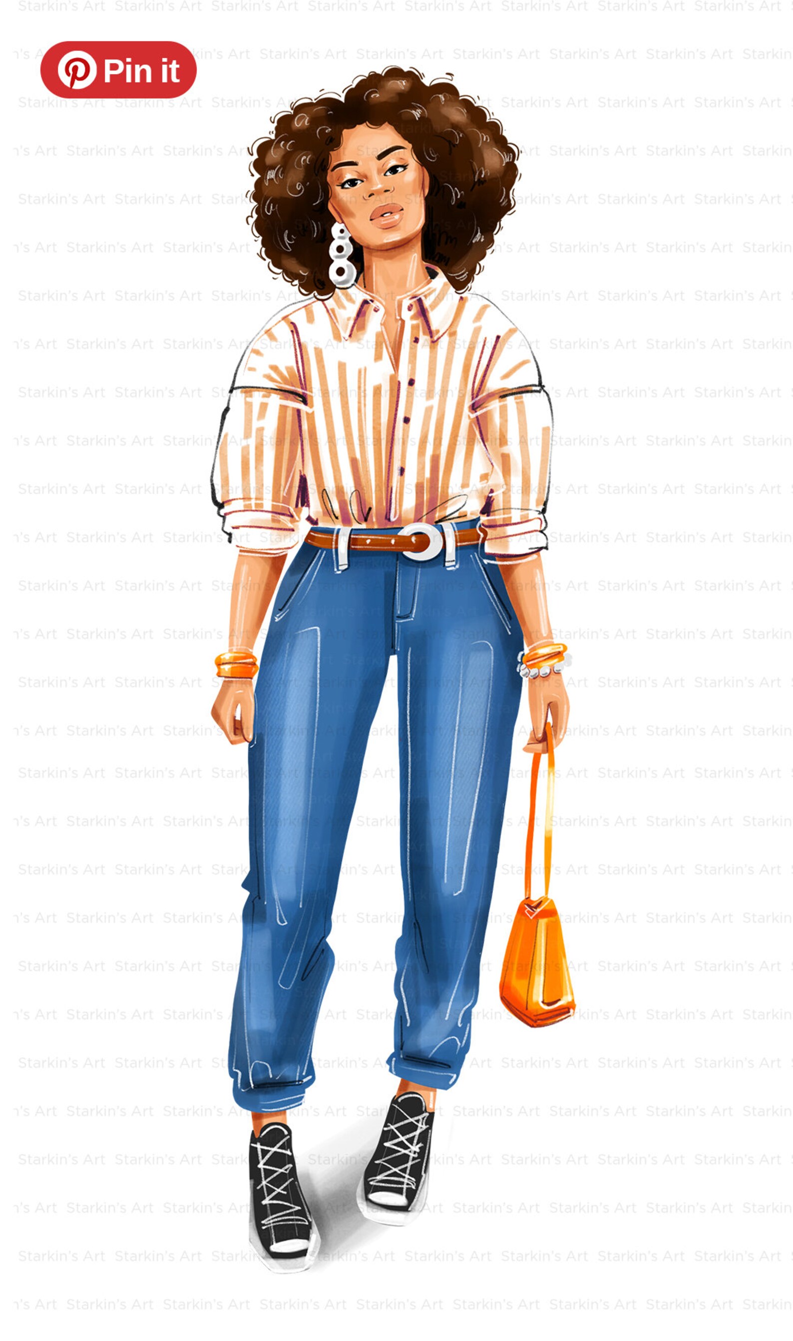 Black Girl Fashion Coloring Page, Black Woman, Procreate Coloring Page ...