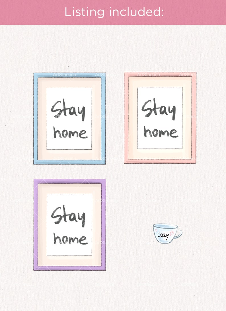 Stay Home Clipart Quarantine Clipart Spa Clipart Virus - Etsy