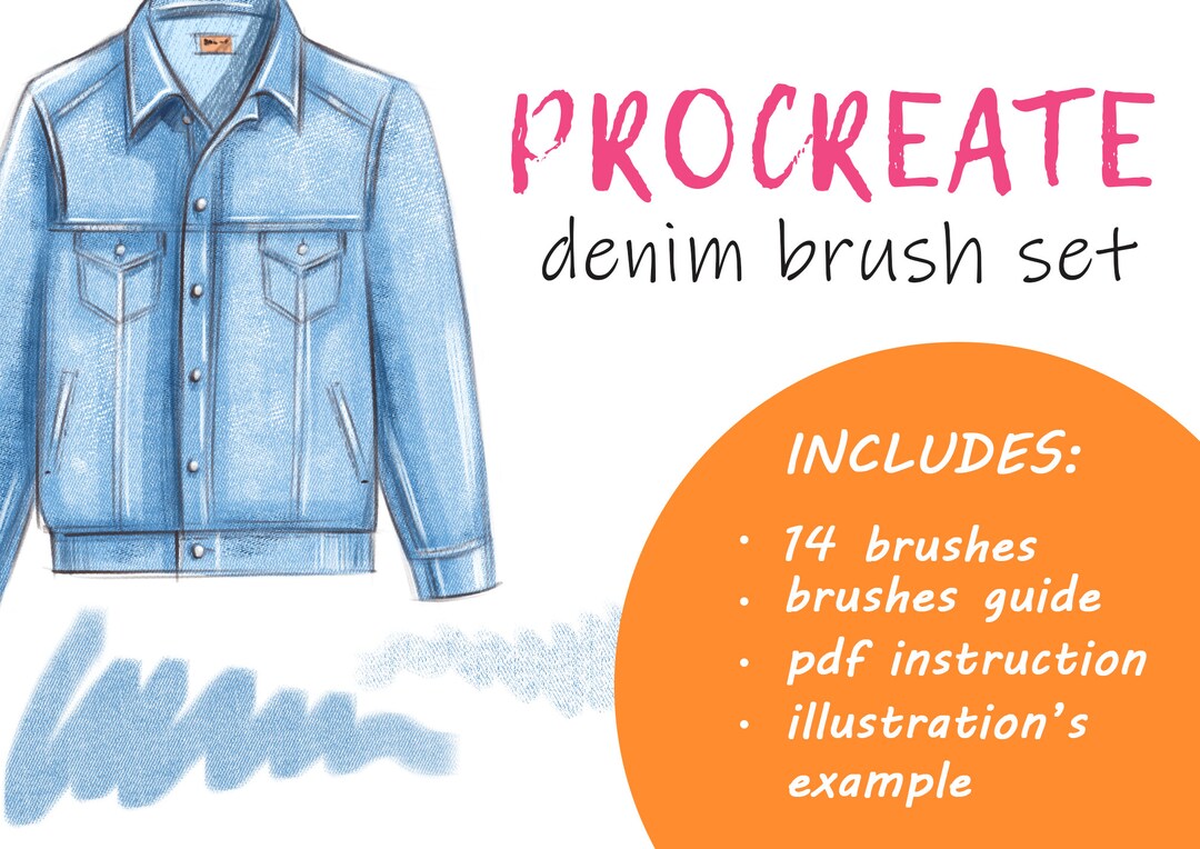 Procreate Digital Brushes - Denim Jeans Textures - Etsy