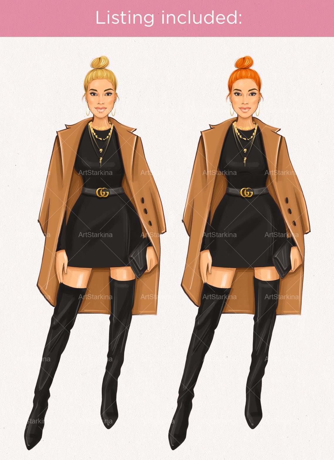 Planner Girl Clipart Fashion Girl Clipart Fashion Clipart | Etsy