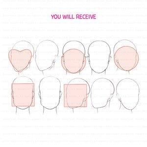 Face Stamps Png, Face Shapes Stamp, Head Templates, Drawing Template ...