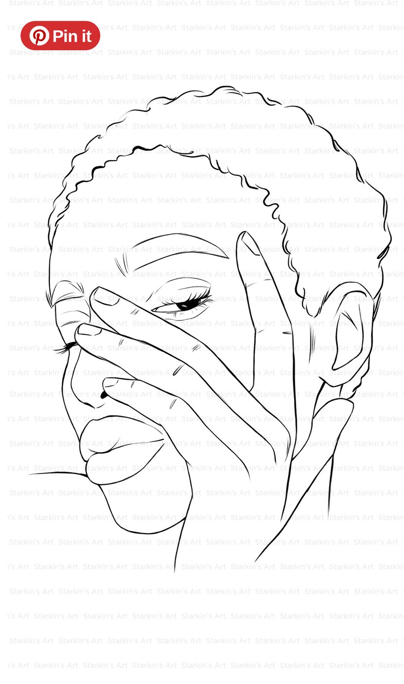 BLACK GIRLS EMOTIONS coloring Pages Coloring Book Black - Etsy