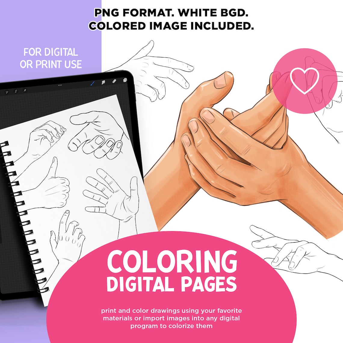 HAND COLORING BOOK coloring Pages Coloring Book Procreate - Etsy