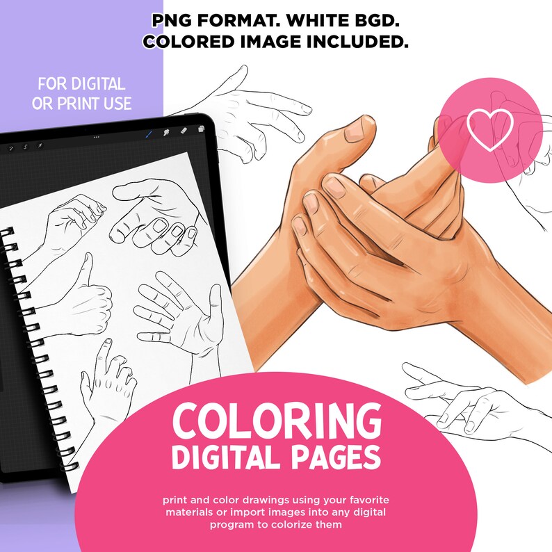HAND COLORING BOOK coloring Pages Coloring Book Procreate - Etsy