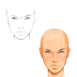Face Template Fashion Face Templates Drawing Template for - Etsy