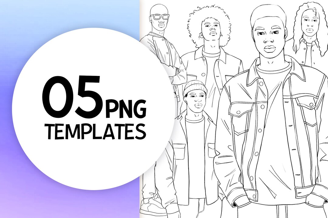 Men's Fashion Croquis Template: Male Figure Design (PNG Files) - Etsy