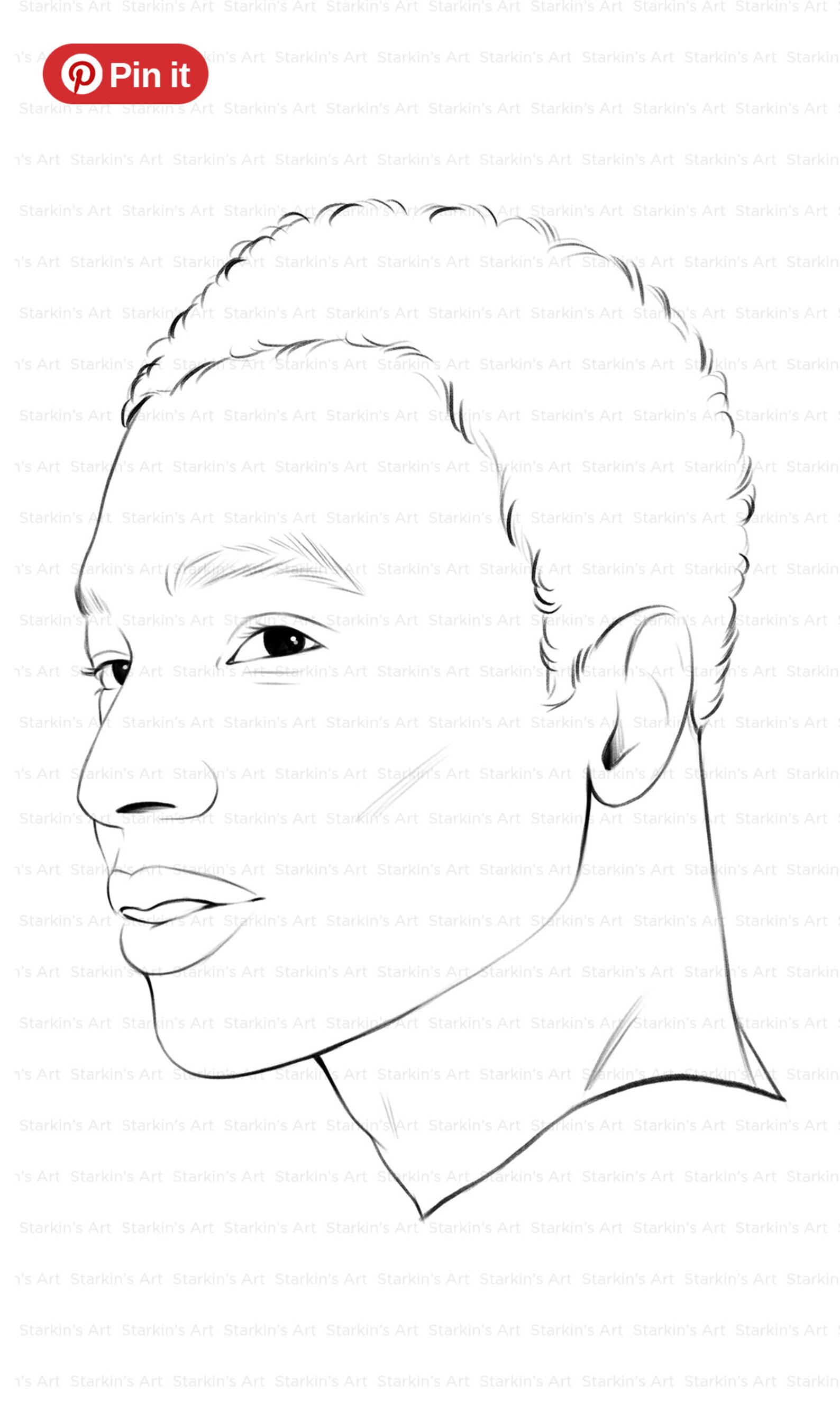 BLACK MALE FACES coloring Pages Coloring Books Adult - Etsy