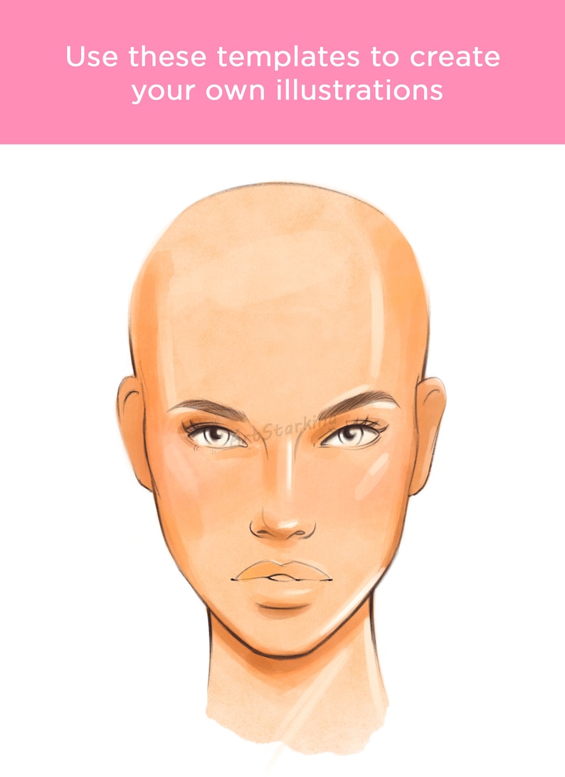 Face Template Fashion Face Templates Drawing Template for - Etsy