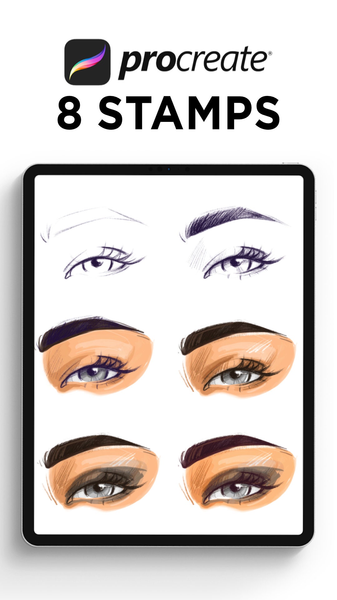 Procreate Face Stamp Procreate Portrait Brushes Procreate | Etsy