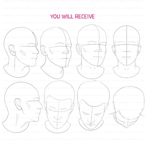 Male Faces Procreate Stamps Procreate Brushes Face Stamp - Etsy