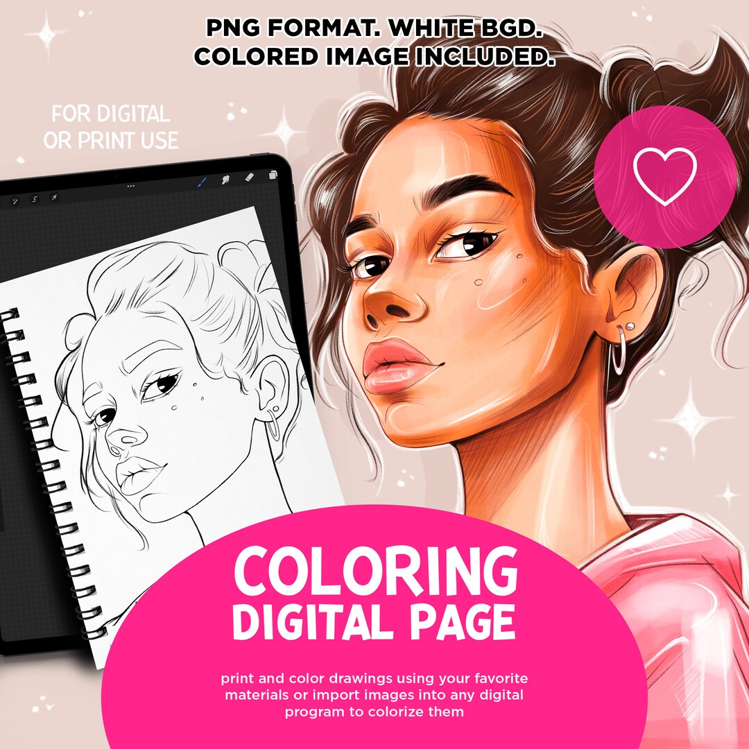Coloring Page Portrait, Coloring Book, Coloring Pages for Adults ...
