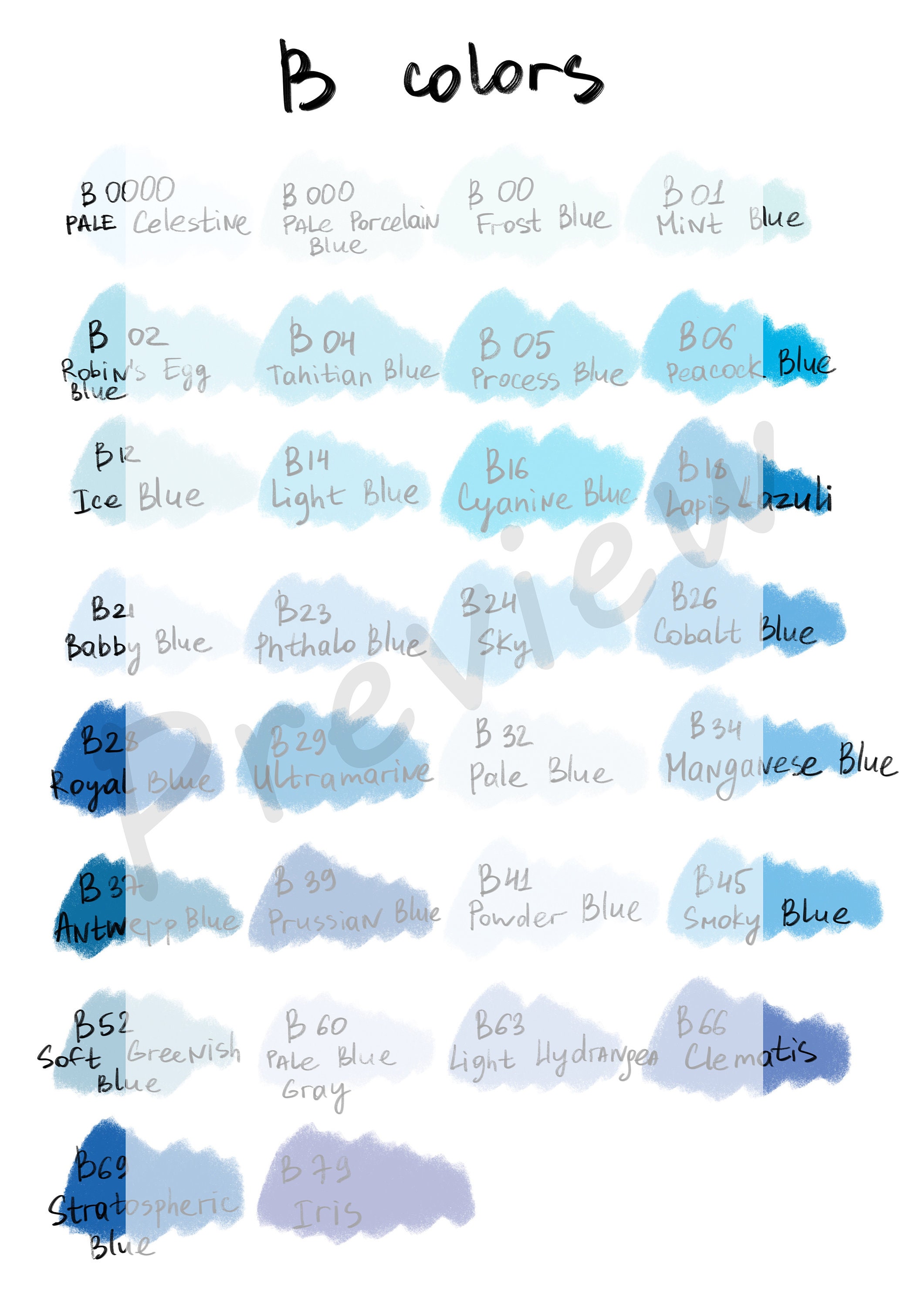 Procreate Copic Markers Palette Procreate Swatches Procreate Etsy Uk