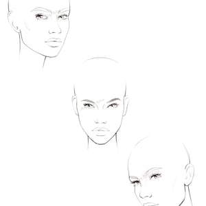 Face Template Fashion Face Templates Drawing Template for - Etsy