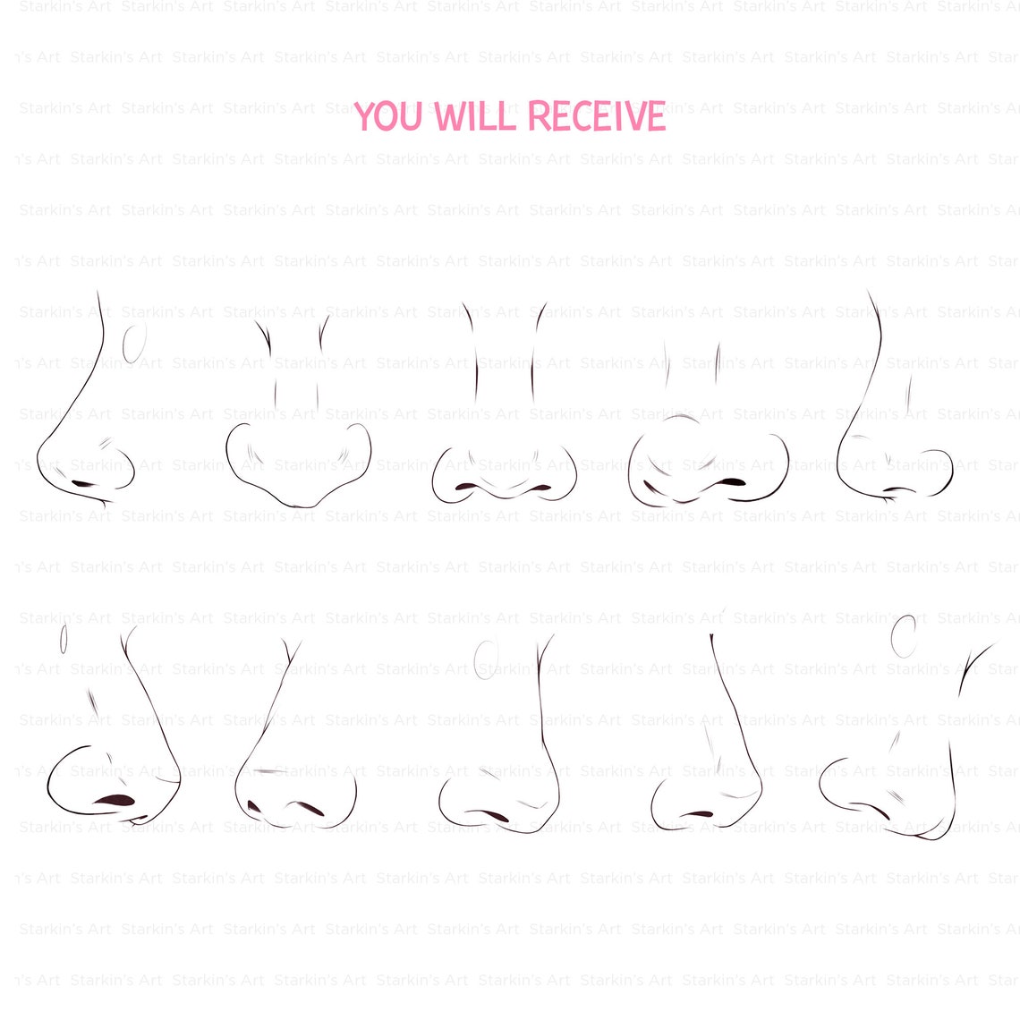 NOSE SHAPES PNG coloring Pages Coloring Book Adult - Etsy