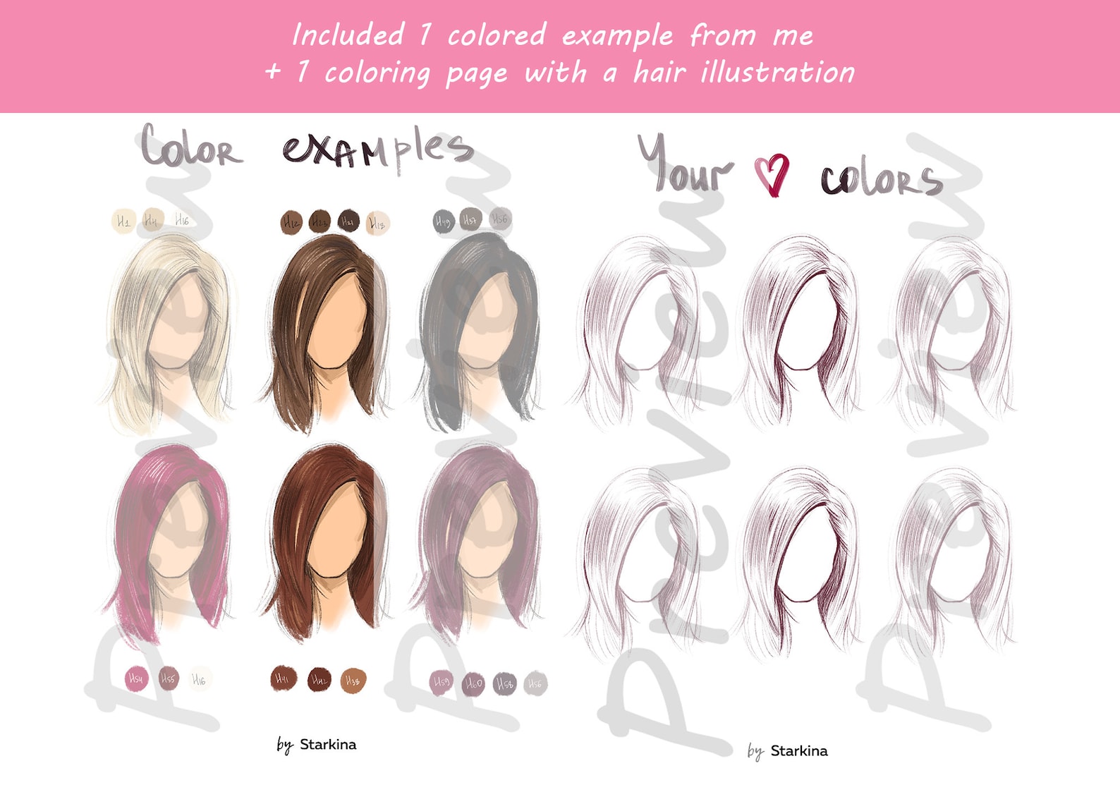 Procreate Hair Colors Palette Hair Palette for Procreate - Etsy